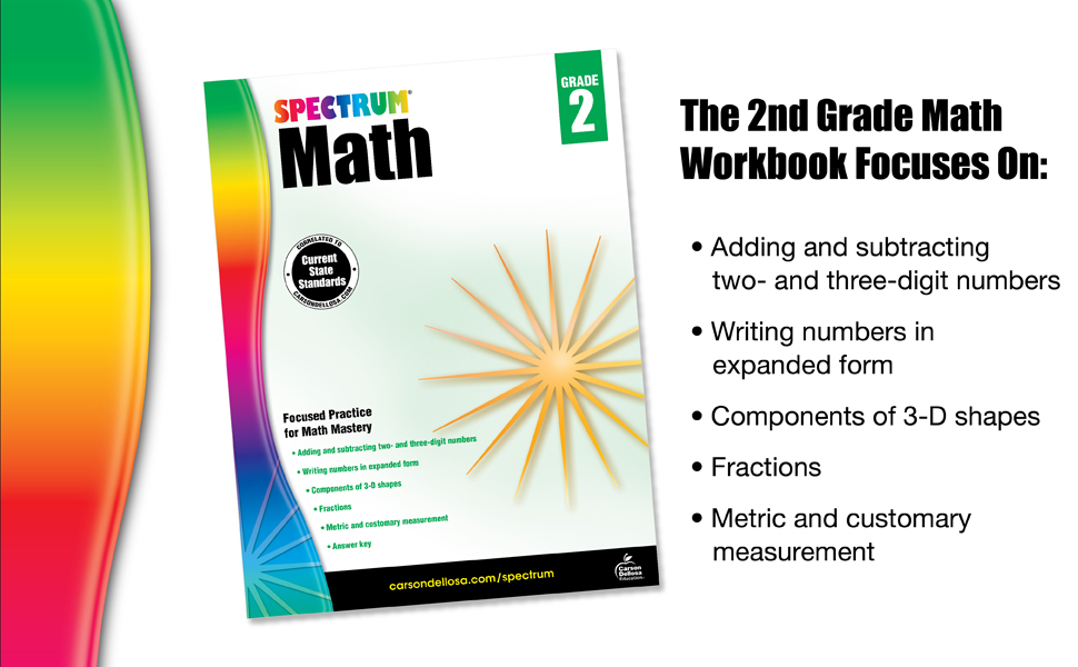 Spectrum 2nd Grade Math Workbook, Fractions, Addition and Subtraction ...