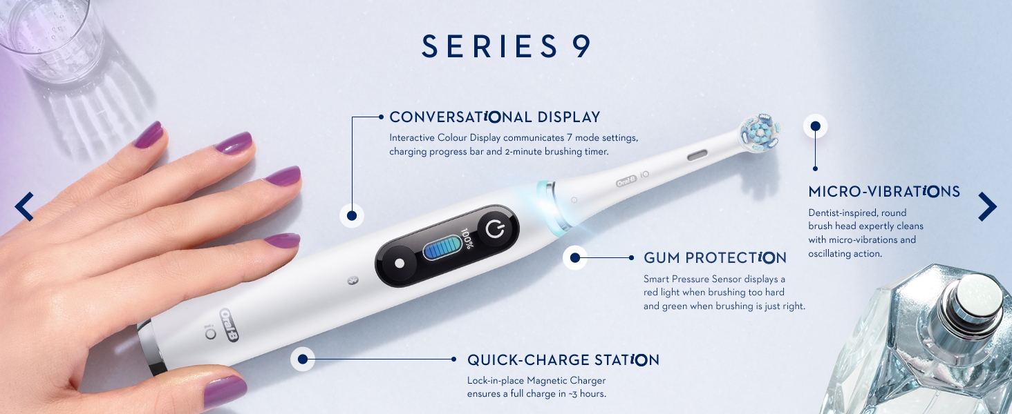Oral-B iO9 Electric Toothbrushes For Adults, Oral B Electric Toothbrushes, App Connected Handle ...