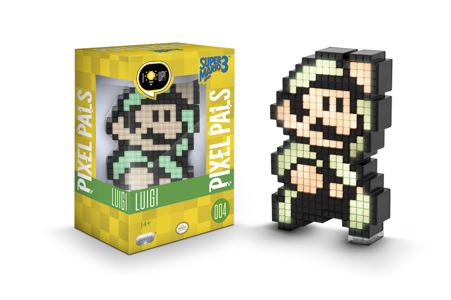 Amazon.com: PDP Pixel Pals Nintendo Super Mario 3 Luigi Collectible ...