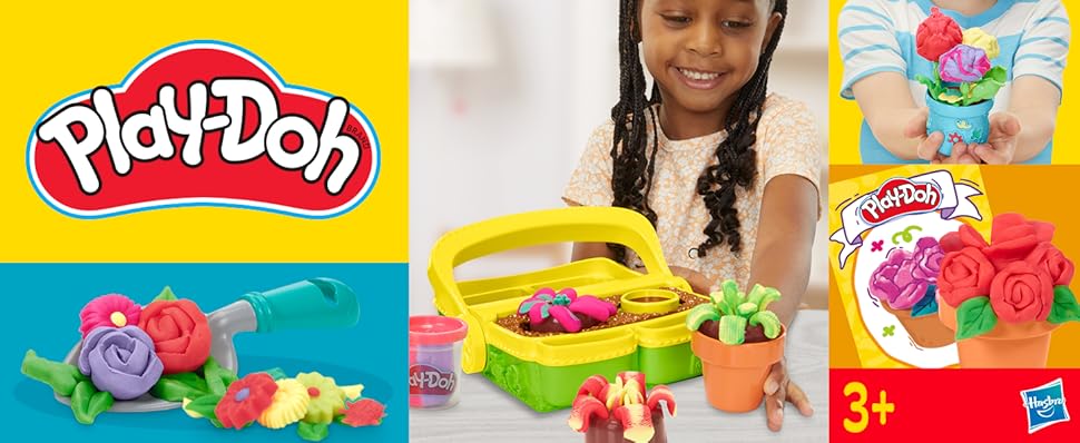 Play-Doh Blooming Flower Garden Toy Playset, Nature Pretend Play, Kids Arts & Crafts Ages 3 ...
