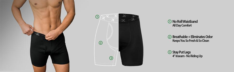 Woolx Dailys - Men's Merino Wool Boxer Briefs - Knock Out Odor & Sweat ...