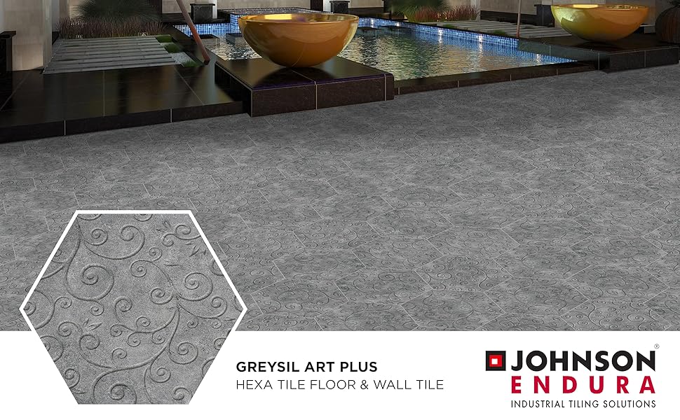 Johnson Endura Greysil Art Plus Glazed Vitrified Hexa Wall And Floor