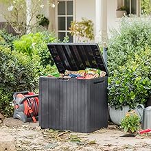 Keter City - Caja de Resina de 30 galones para Muebles de Patio ...