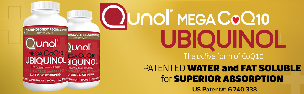 Amazon.com: Qunol Mega Ubiquinol CoQ10 100mg, Superior Absorption, Patented Water and Fat ...