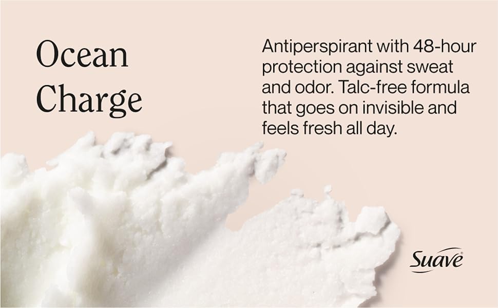 Amazon.com : Suave Ocean Charge Men’s Antiperspirant Deodorant, All Day Marine & Driftwood Scent ...