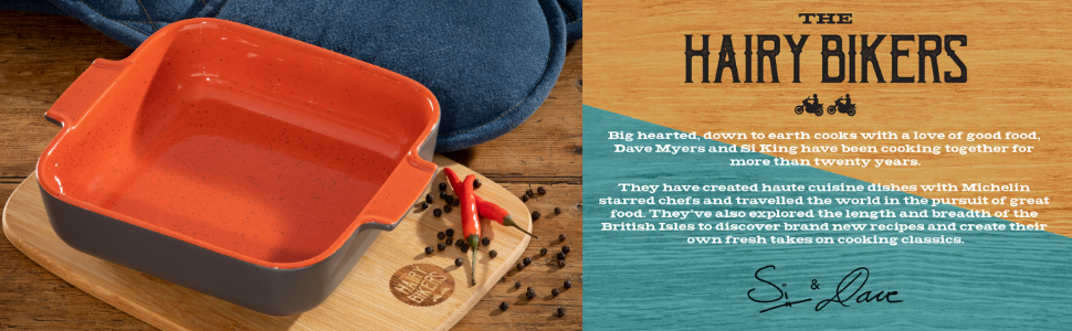 Hairy Bikers CKW2440 Stoneware Baking Square Dish 15cm for Home ...