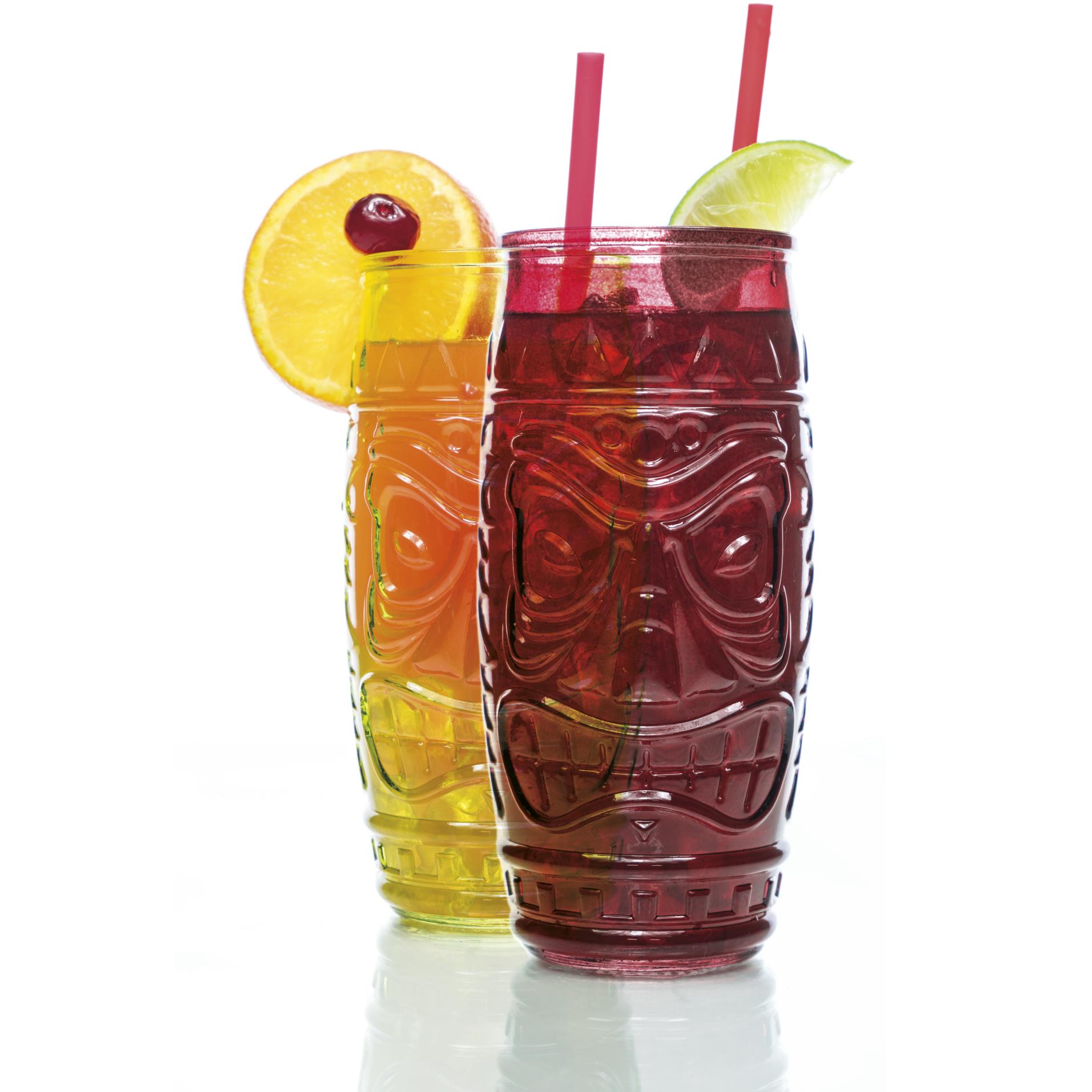 BarCraft Tiki Cocktail Glasses 600 Ml 1 Pint Red And Green Set Of barcraft-tiki-cocktail-glasses-600-ml-1-pint-red-and-green-set-of