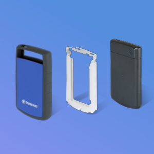 Transcend TS4TSJ25H3B 4TB portable Festplatte in grau/blau mit Backup ...