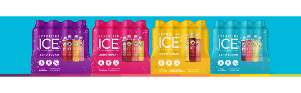 Amazon.com: Sparkling Ice Purple Variety Pack, Flavored Water, Zero Sugar, with Vitamins and ...