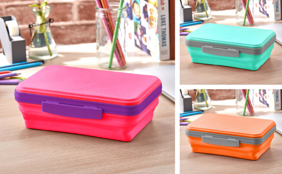 Amazon.com: It's Academic Flexi Storage Box with Lid, Collapsible ...