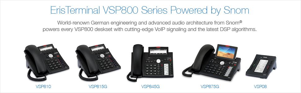VTech ErisTerminal VSP810 SIP deskset with Support for 4 SIP Lines/Accounts, 5 programmable ...
