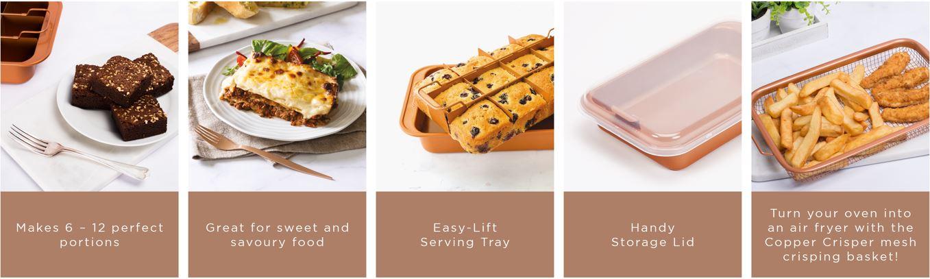 Copper Chef Bake and Crisp Set Medium - Baking Tray Roasting Tin ...