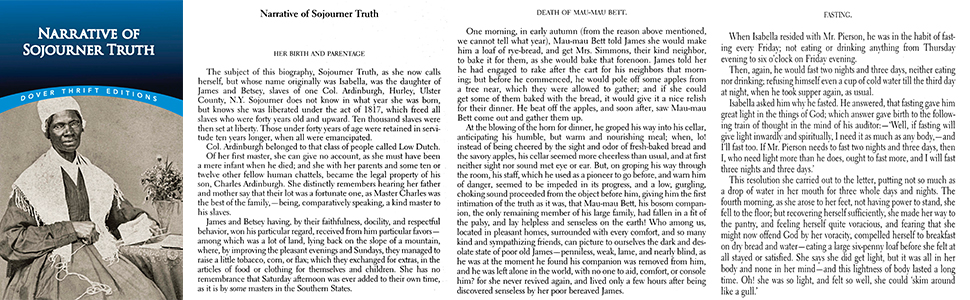 Amazon.com: The Narrative of Sojourner Truth (Dover Thrift Editions ...