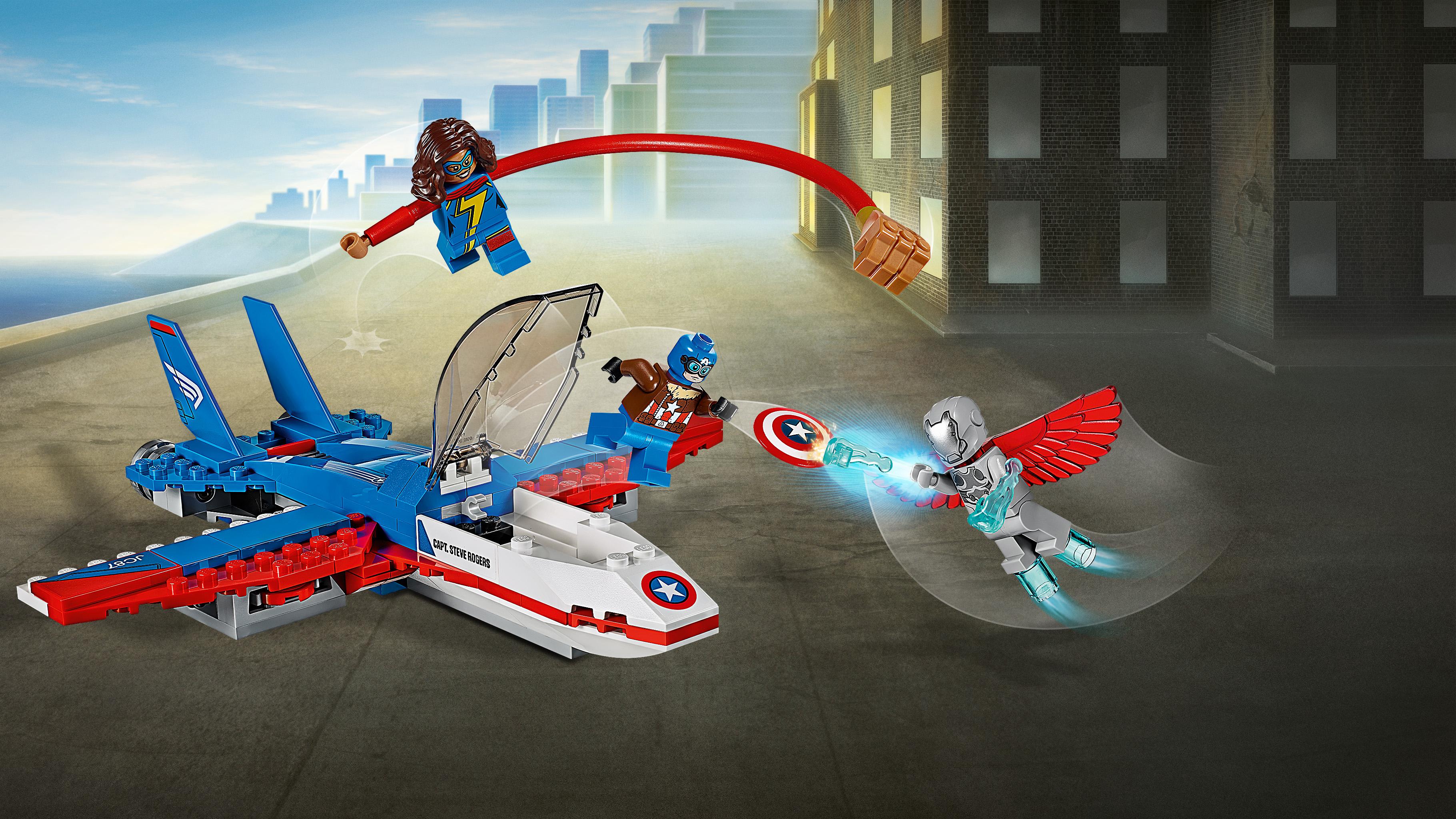 LEGO Super Heroes Captain America Jet Pursuit 76076 Building Kit (160 ...