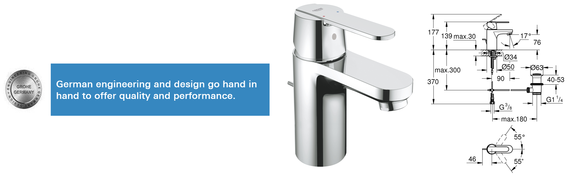 GROHE 32883000 | Get Single-Lever Basin Mixer: Amazon.co.uk: DIY & Tools