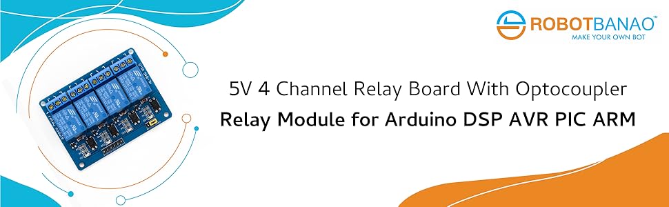 Robotbanao Optocoupler 4 Channel 5V Relay Module Control for Arduino DSP AVR PIC Arm : Amazon.in ...