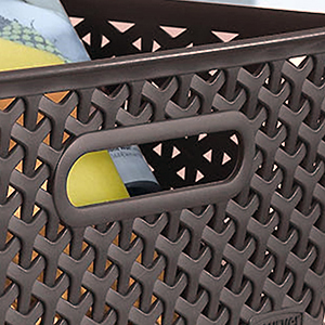 Curver My Style Medium Rectangular Storage Basket, Dark Brown, 13 Litre ...