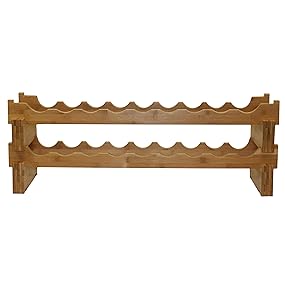 Amazon.com: Oceanstar 18-Bottle Stackable Bamboo Wine Rack : Home & Kitchen