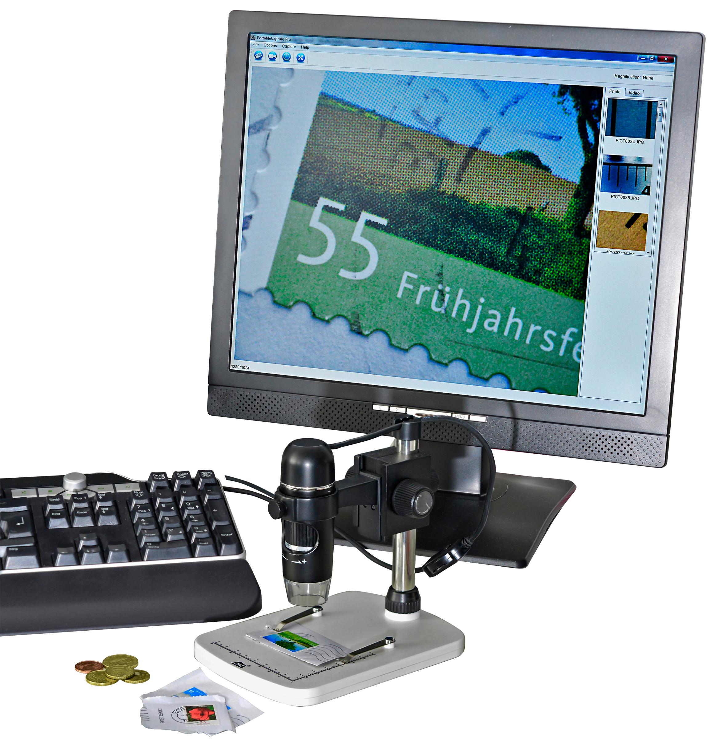 dnt DigiMicro Profi Digitalmikroskop schwarz: Amazon.de: Kamera