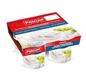 Pascual - Yogur Pascual Natural Azucarado 4 x 125 g : Amazon.es ...