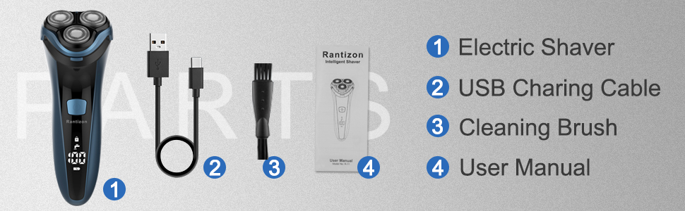 Electric Shavers Men-Wet and Dry Rechargeable Mens Rotary Razor with ...