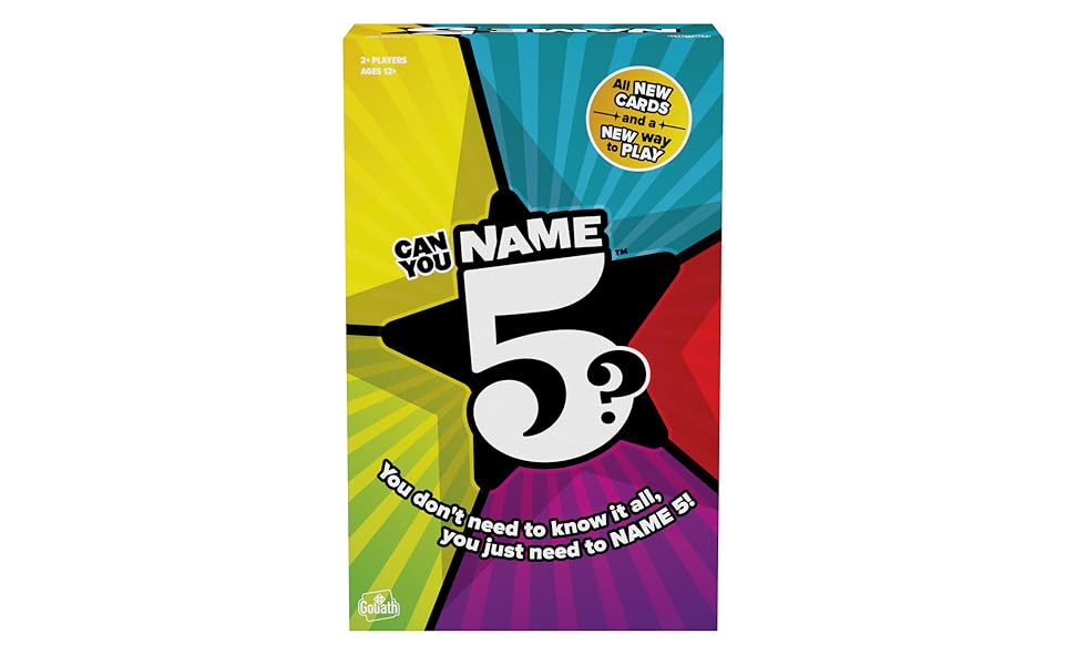 Amazon.com: Goliath Name 5 Board Game | Name 5 Things Before Time Runs ...