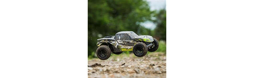 Amazon.com: ECX AMP MT 1:10 2WD Monster Truck: Black/Green RTR