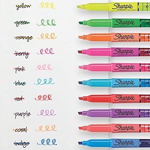 Amazon.com : Sharpie Ink Indicator Stick Highlighters, Chisel Tip ...