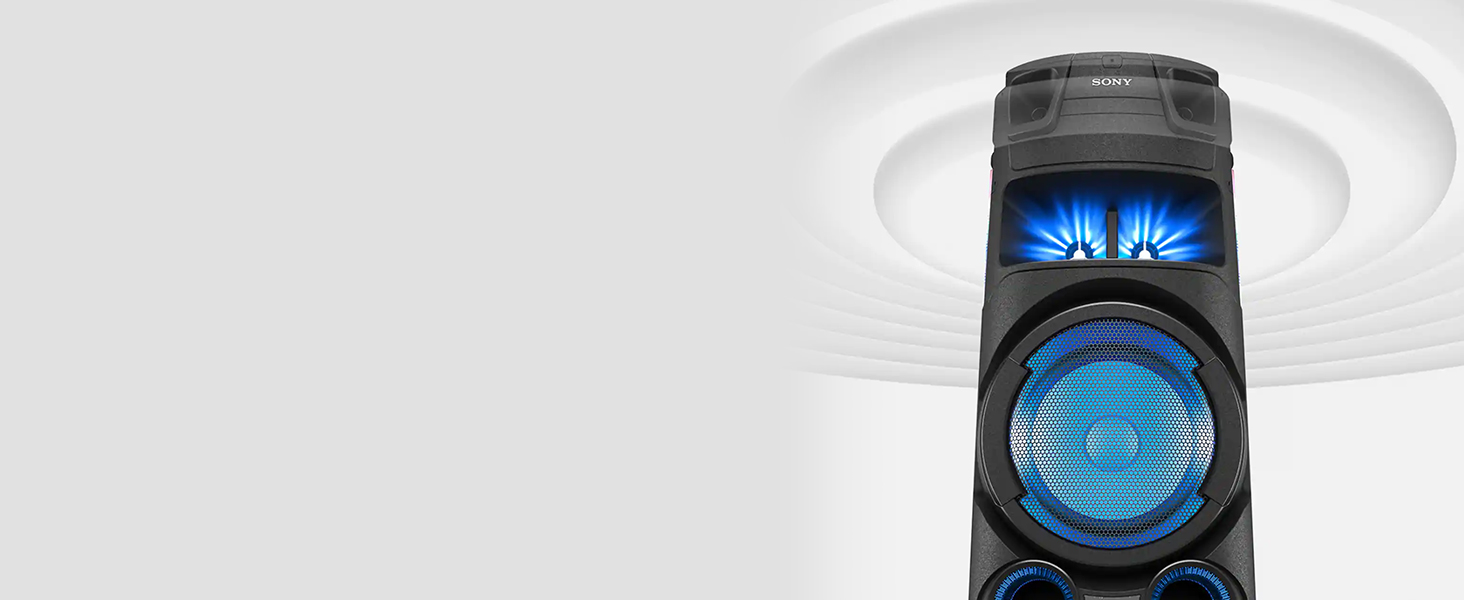 Sony MHC-V73D Leistungsstarkes All-in-one-Audiosystem (Bluetooth, 360° Sound, Partylichteffekte ...