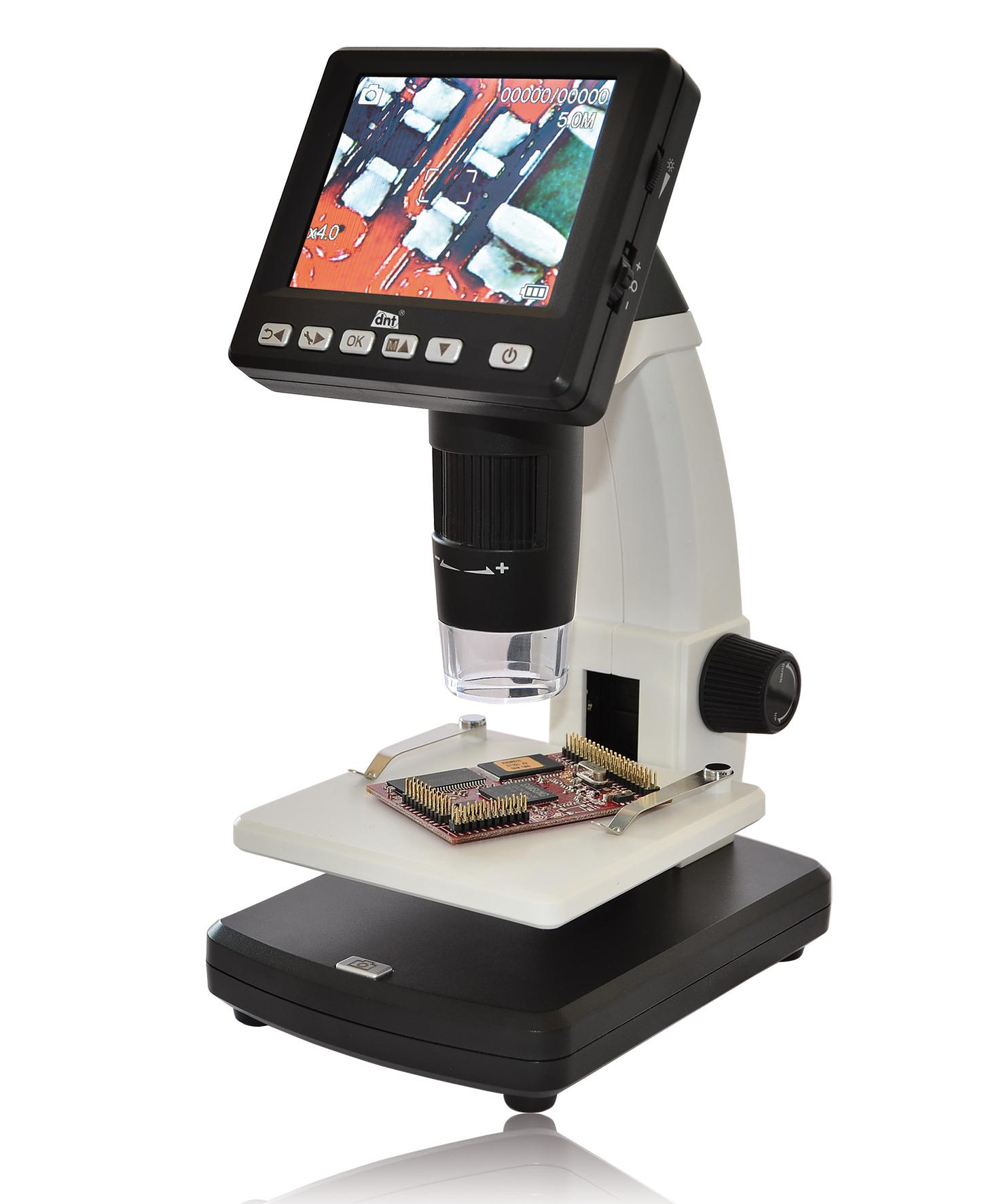 dnt DigiMicro Lab 5.0 Digitalmikroskop (5 Megapixel, 8,8 cm (3,5 Zoll ...