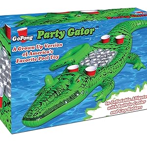 GoPong Giant Party Gator Floating Alligator with Cooler and Cup Holders ...