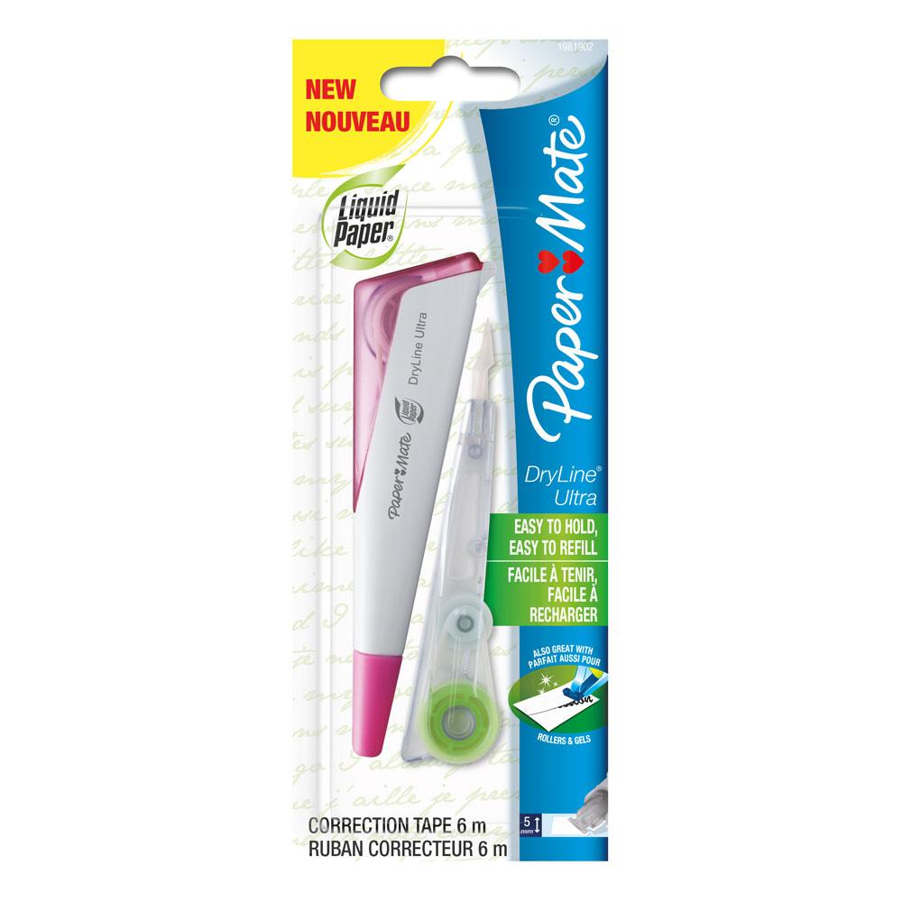 Paper Mate Liquid Paper Dryline Ultra Correction Tape + 1 Refill - blue ...