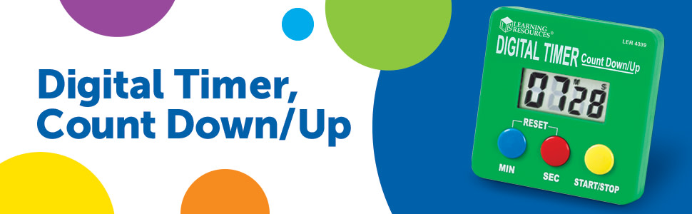 Learning Resources Digital Timer, Counts Down and Up, Displays Seconds ...