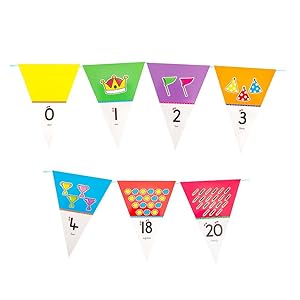 C.S. Kids 0-20 Number Bunting, Double-Sided Classroom Banner ...