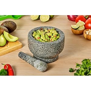 Amazon.com: IMUSA 6.5" Traditional Heavy Duty Polished Granite Molcajete for Fresh Guacamole ...