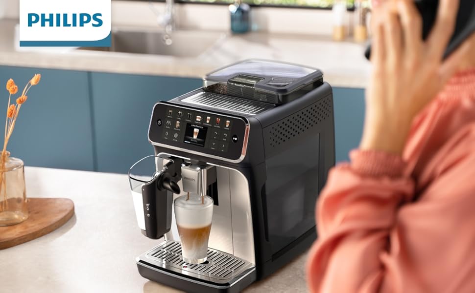 PHILIPS 5500 Series Fully Automatic Espresso Machine - LatteGo Milk System, 20 Coffee Varieties ...