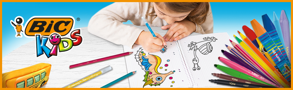 BIC Kids Evolution Stripes Coloured Pencils - Assorted Colours, Pack of 24 Wood Free Colouring ...