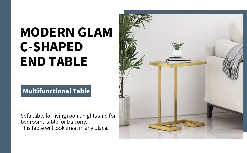 Amazon.com: Christopher Knight Home Hickson END Table, Gold + Clear ...