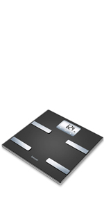 Beurer BF180 Diagnostic Bathroom Scale, Classic Body Analysis Scale ...