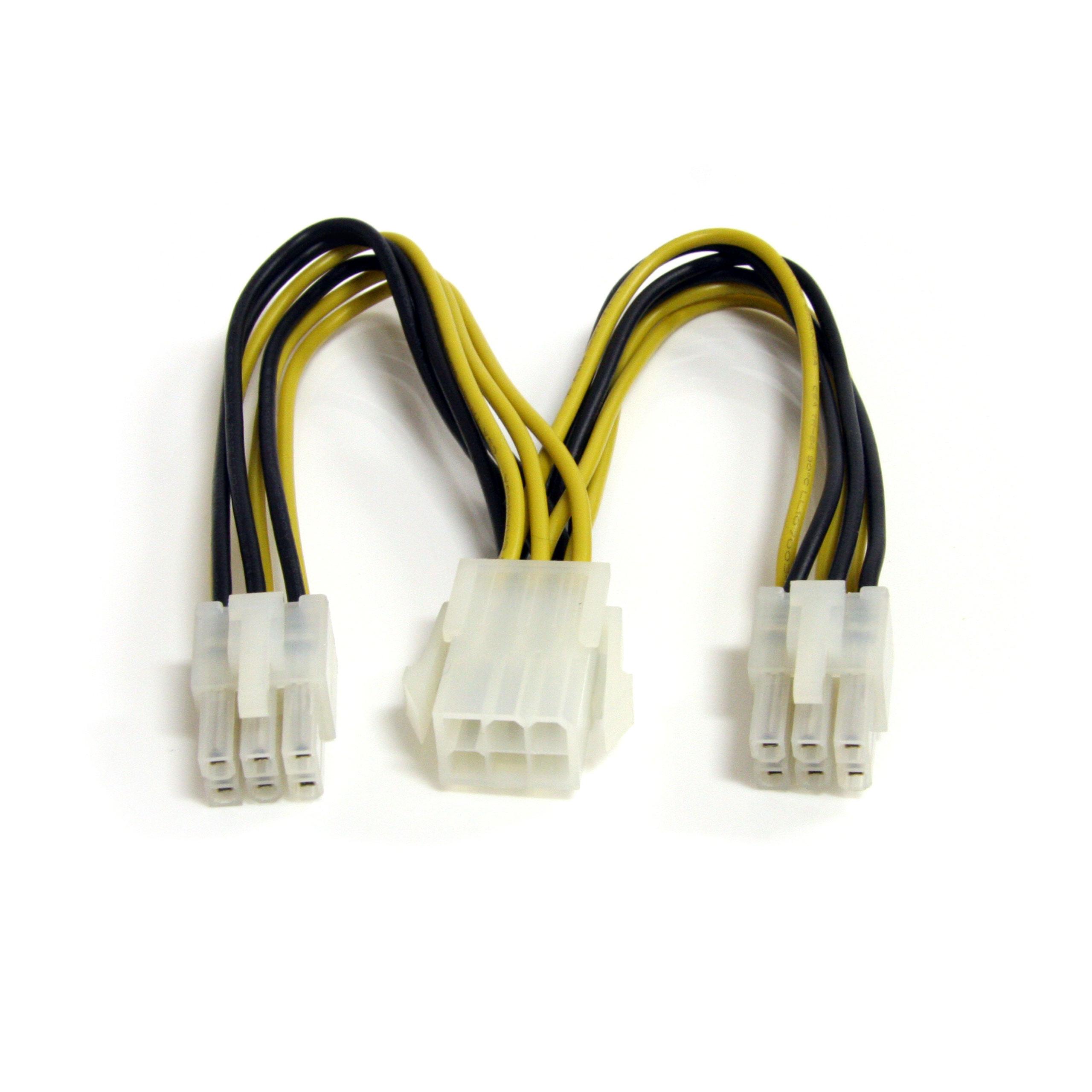 StarTech.com 6in PCI Express Power Splitter Cable - Power Splitter - 6 ...