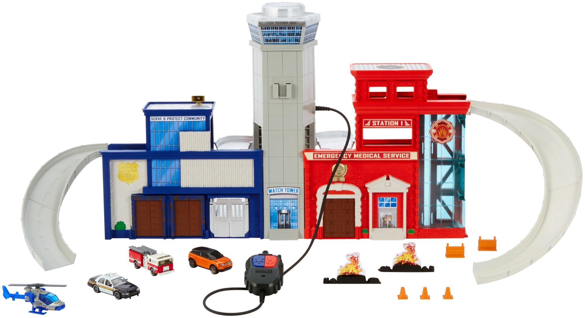 Matchbox Rescue Headquarters Deluxe Play Set: Amazon.com.mx: Juegos y ...