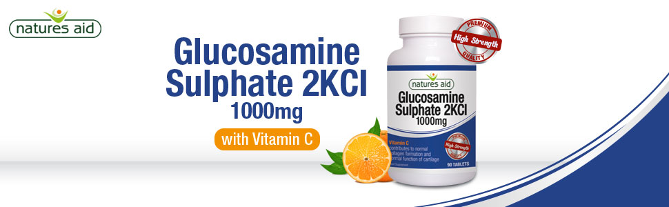 Natures Aid Glucosamine Sulphate 1000 mg with Vitamin C to Support Normal Function Collagen and ...