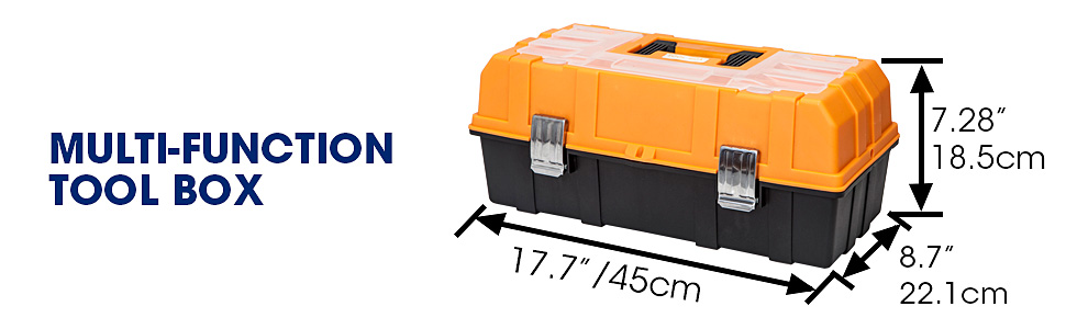 Amazon.com: TCE ATRJH-3430U Torin 17" Plastic 3-Layer Multi-Function Storage Tool Box with Tray ...