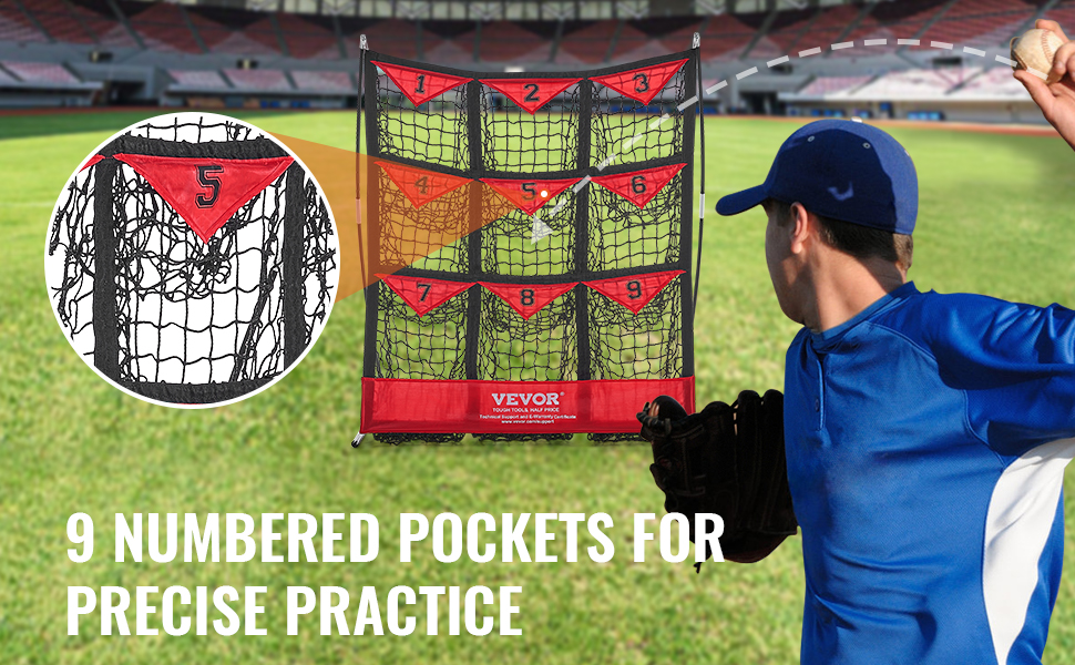 Amazon.com: VEVOR 9 Hole Baseball Pitching Net,Softball Baseball ...