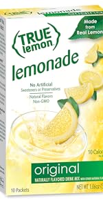 Amazon.com : TRUE LEMON Original Lemonade Drink Mix | Made from Real Lemon | No Preservatives ...