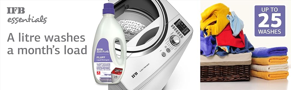 IFB Essentials Fluff Top Load Fabric Liquid Detergent - 1 L : Amazon.in: Health & Personal Care