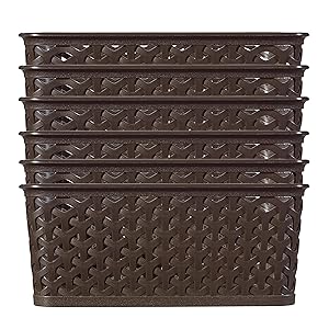 Curver My Style Medium Rectangular Storage Basket, Dark Brown, 13 Litre ...