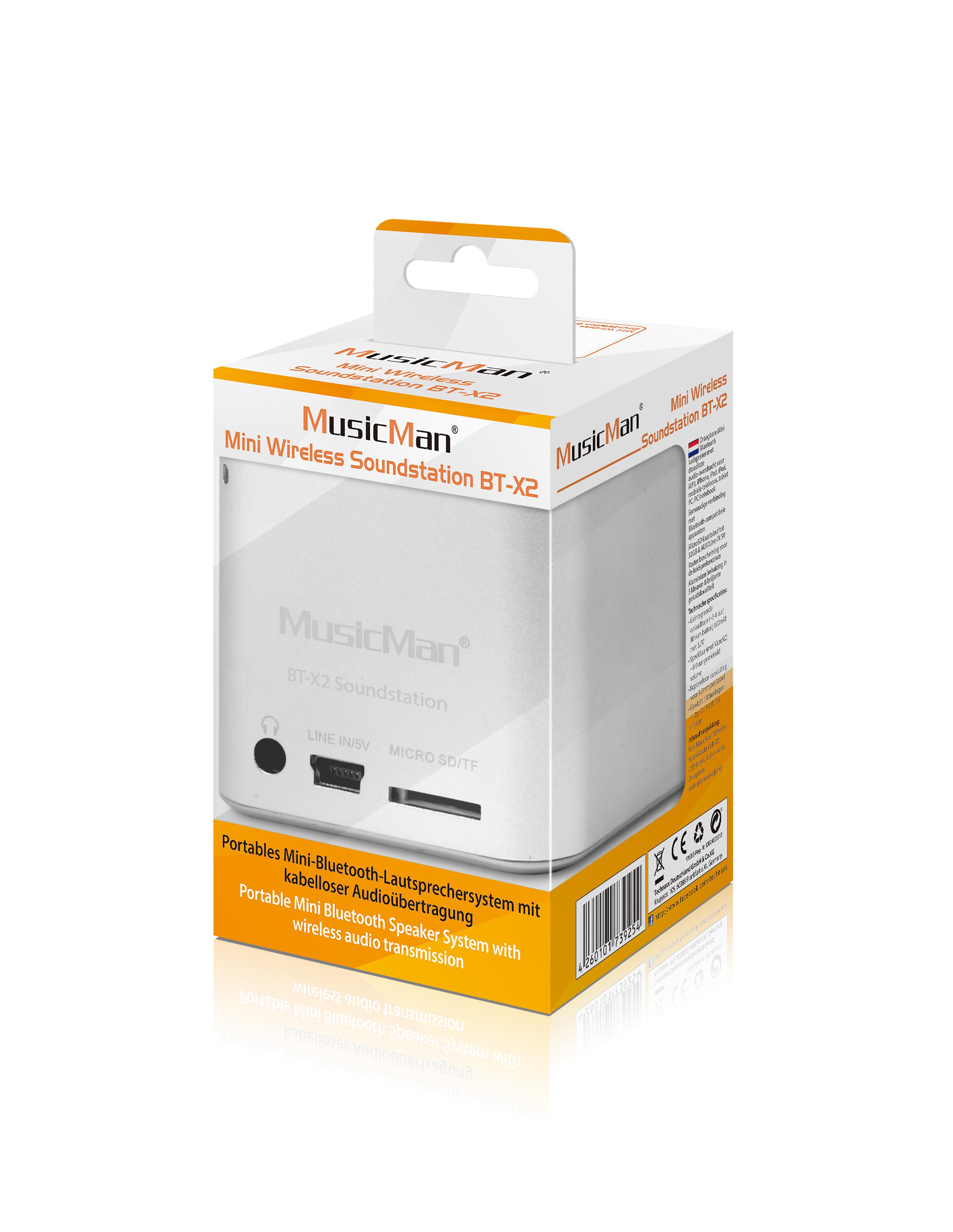 MusicMan mini Wireless Soundstation BT-X2 (MP3 Player, Bluetooth ...