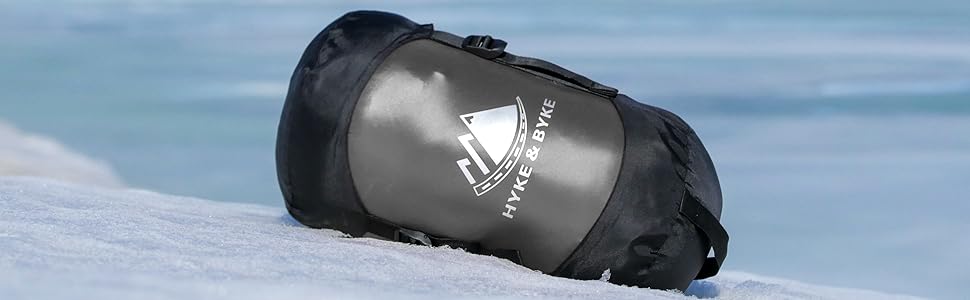 Hyke & Byke Quandary -10 Degree C Down Sleeping Bag with ClusterLoft Base for Backpacking and ...