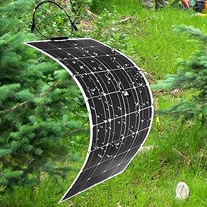 DOKIO 4PC Panneau Solaire Souple 100W 18V Monocristallin Photovoltaïque 400W pour charger les ...